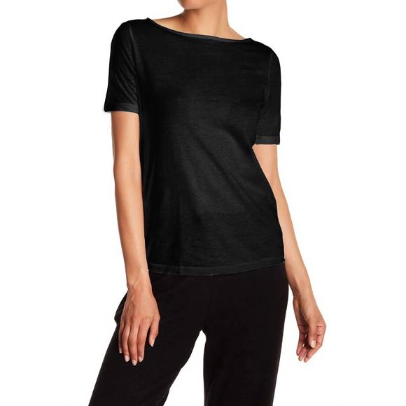 Three Dots | Tops | New Three Dots Short Sleeve British Tee In Black ...